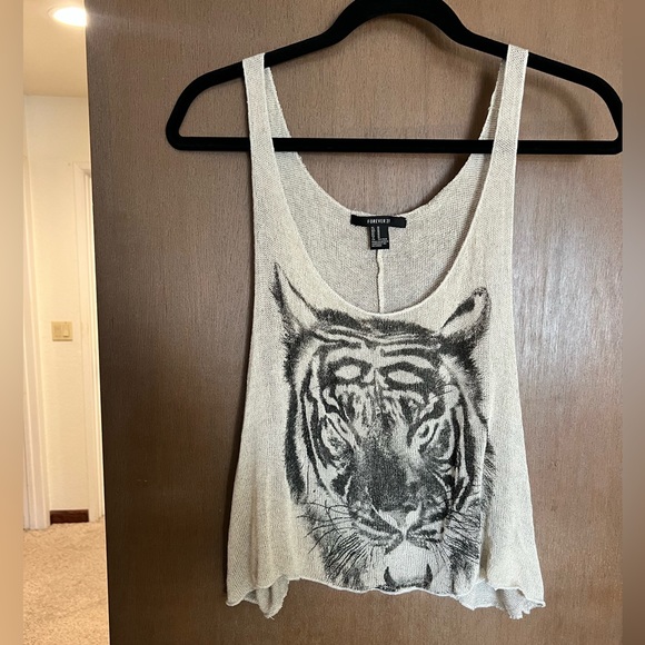 Tops | Forever 21 Tiger Tank Top | Poshmark